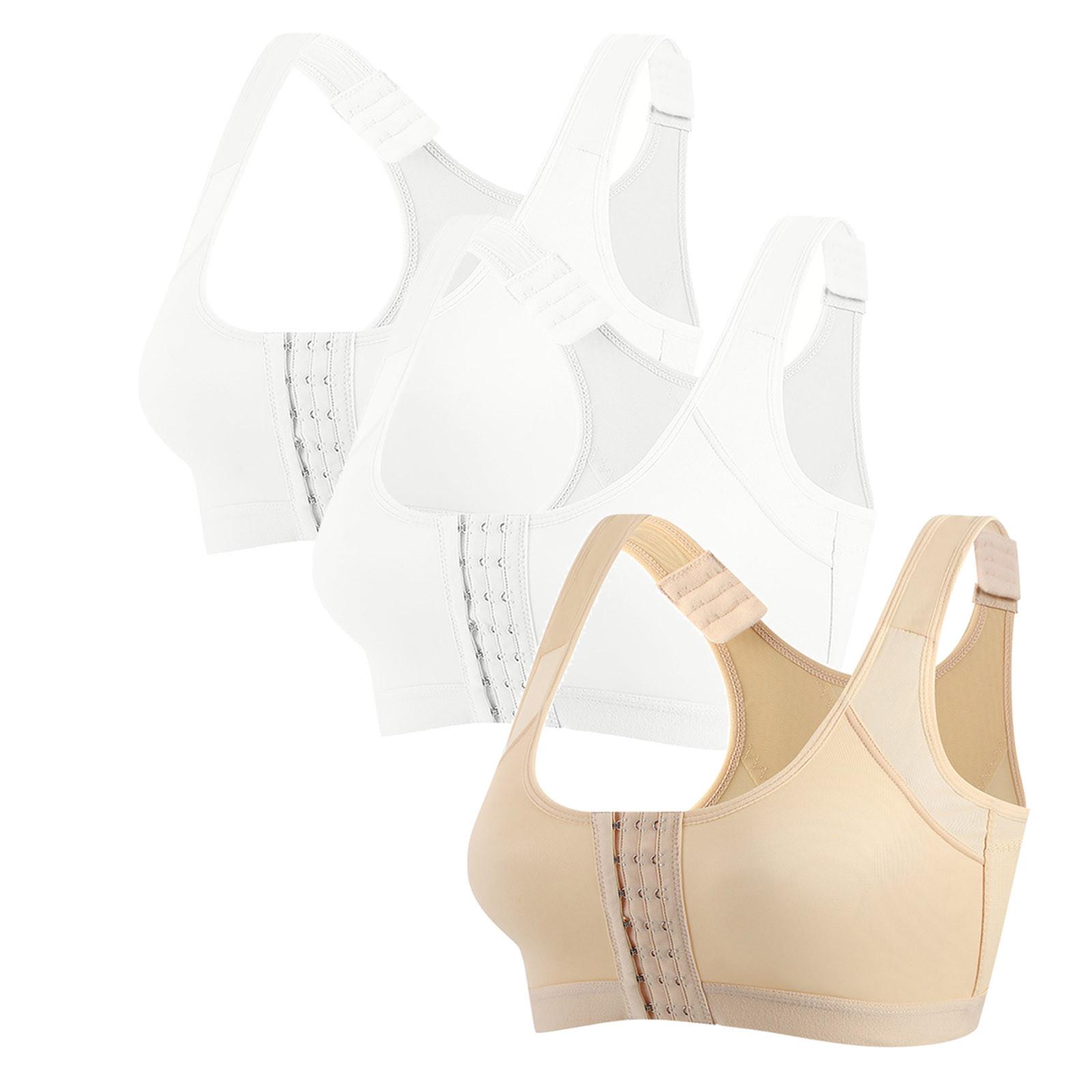 absuyy Sport Bras for Women Plus Size Wireless Stretch Compression 3 ...