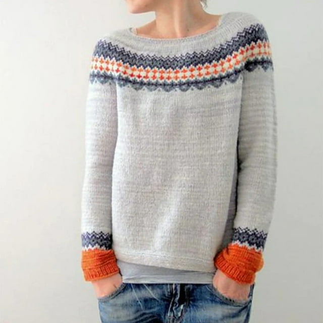 Absuyy Autumn And Winter Sweaters For Women Clearance Knit Crewneck Long