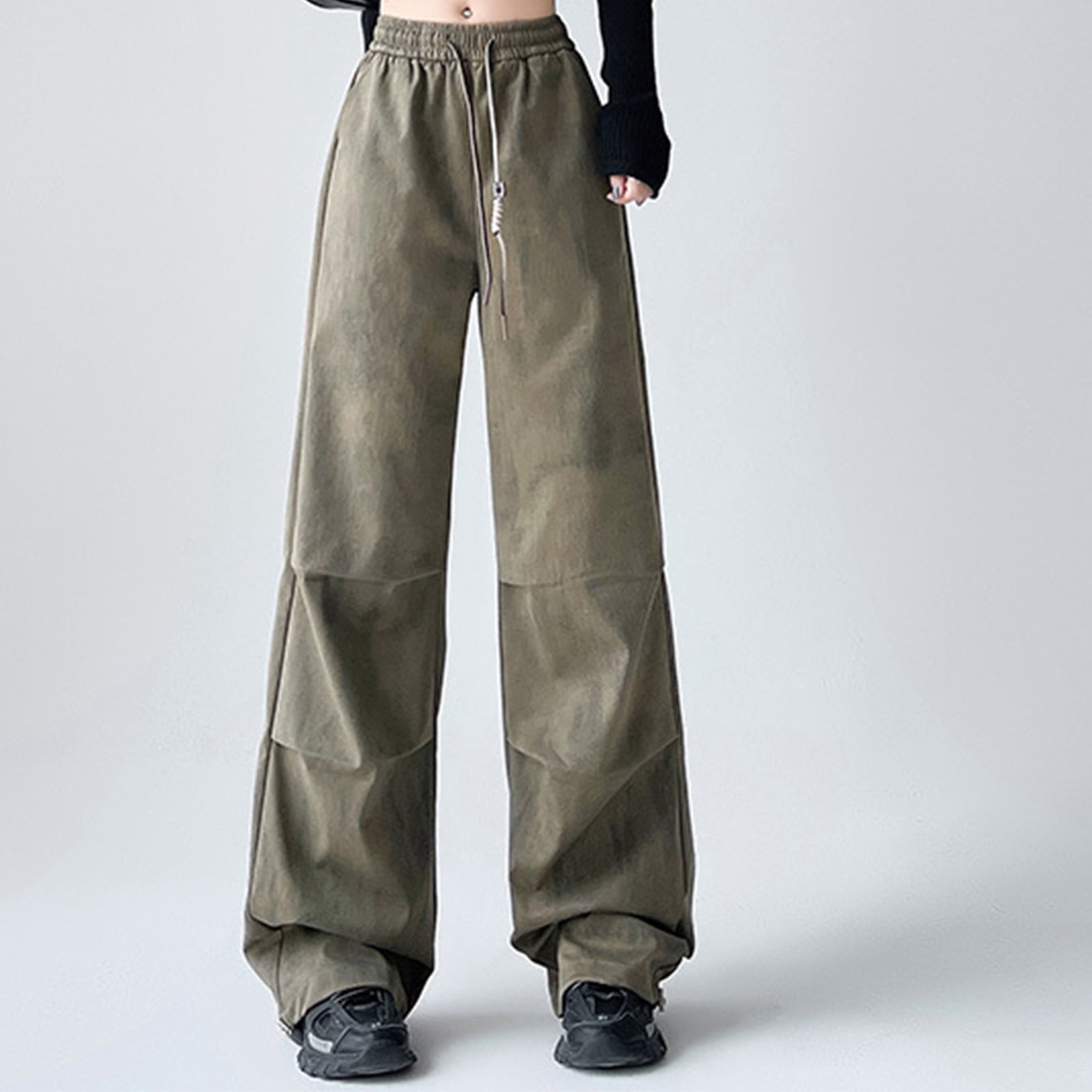 absuyy Wide Leg Sweatpants for Women High Waisted Waterproof Cargo ...