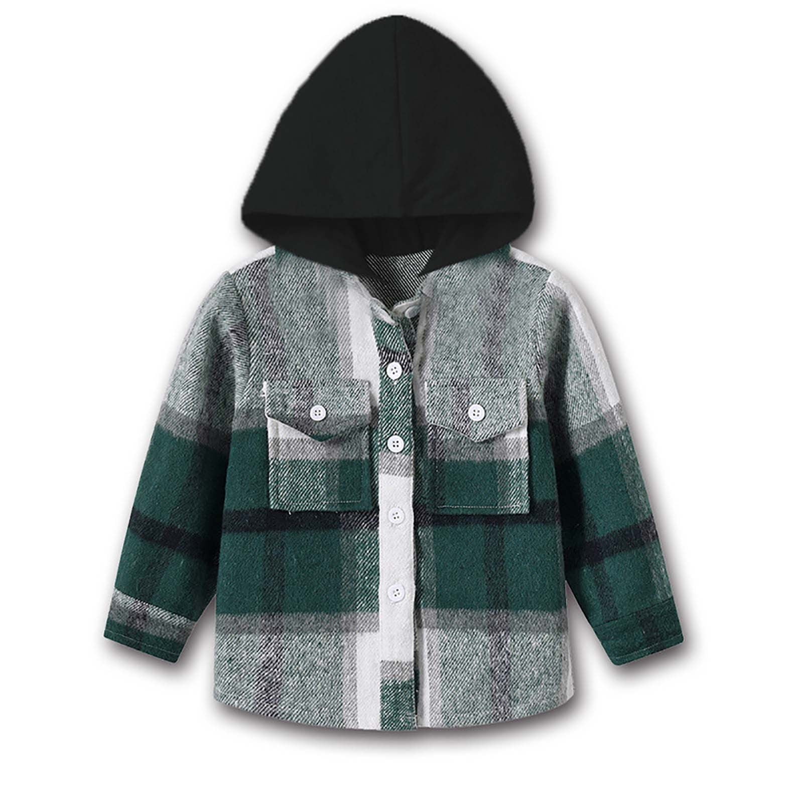 abtuhar Boys Hoodie,Toddler Kids Plaid Shacket Jacket Boys Girls ...