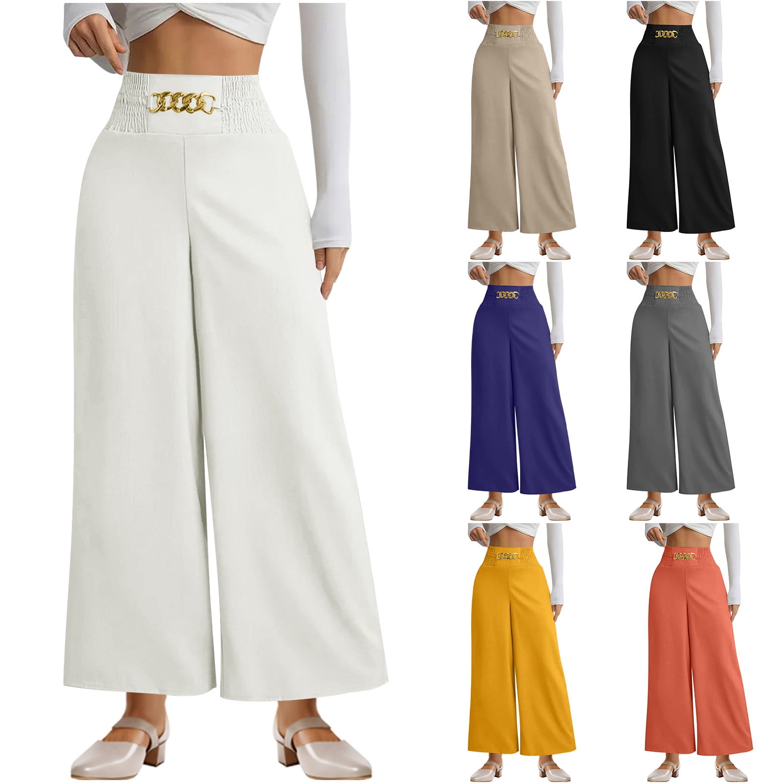 abtuhar Flowy Pants for Women,Women's Pants,Pants for Women Flowy Wide ...