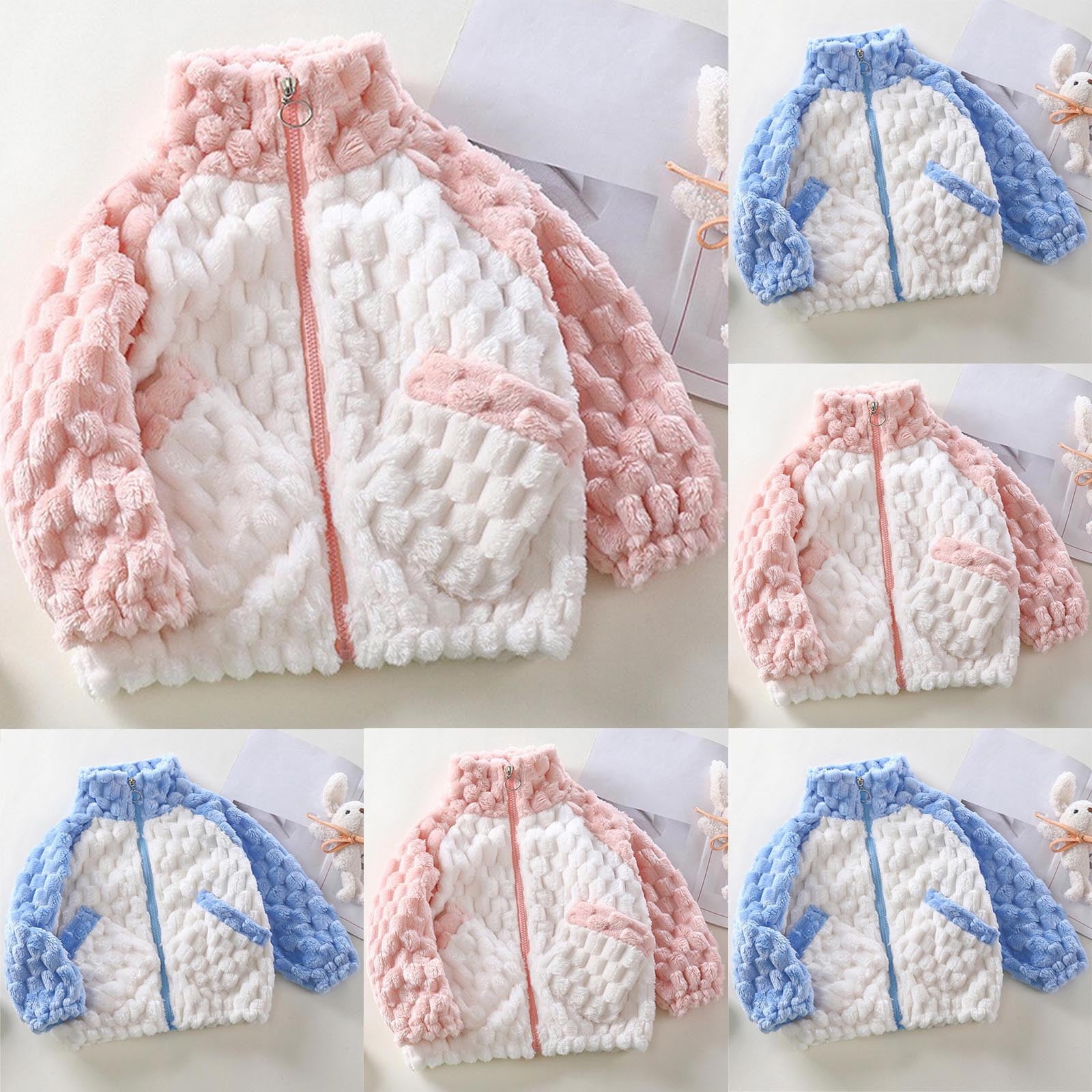 abtuhar Girls Fleece Jacket,Jackets for Girls,Children's Color Blocked ...