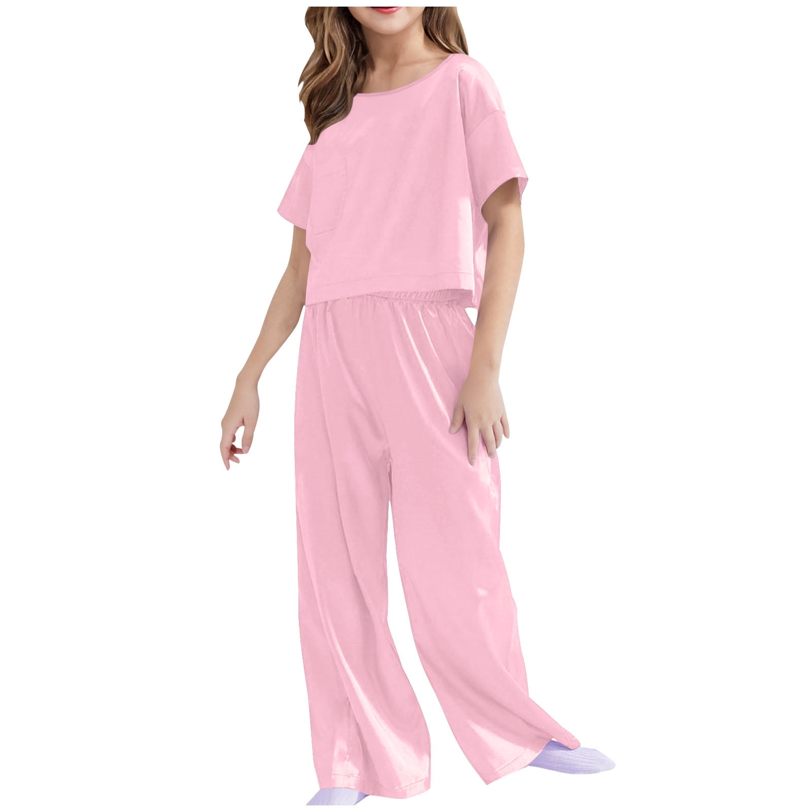 abtuhar Girls Outfits,Outfits for Girls,Children's Girls Silk Solid ...