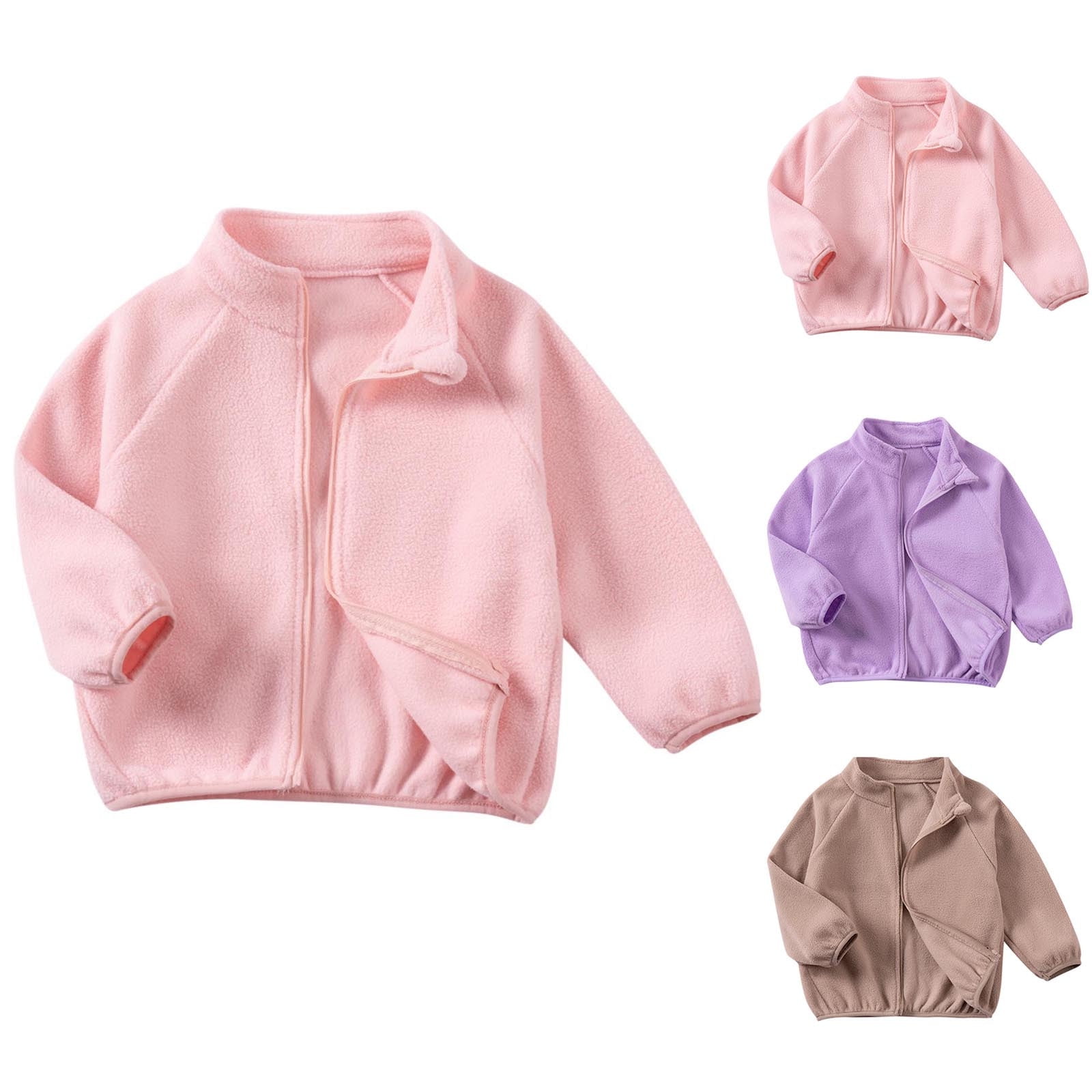abtuhar Jackets for Girls,Toddler Jacket,Kids Solid Color Fleece Jacket ...