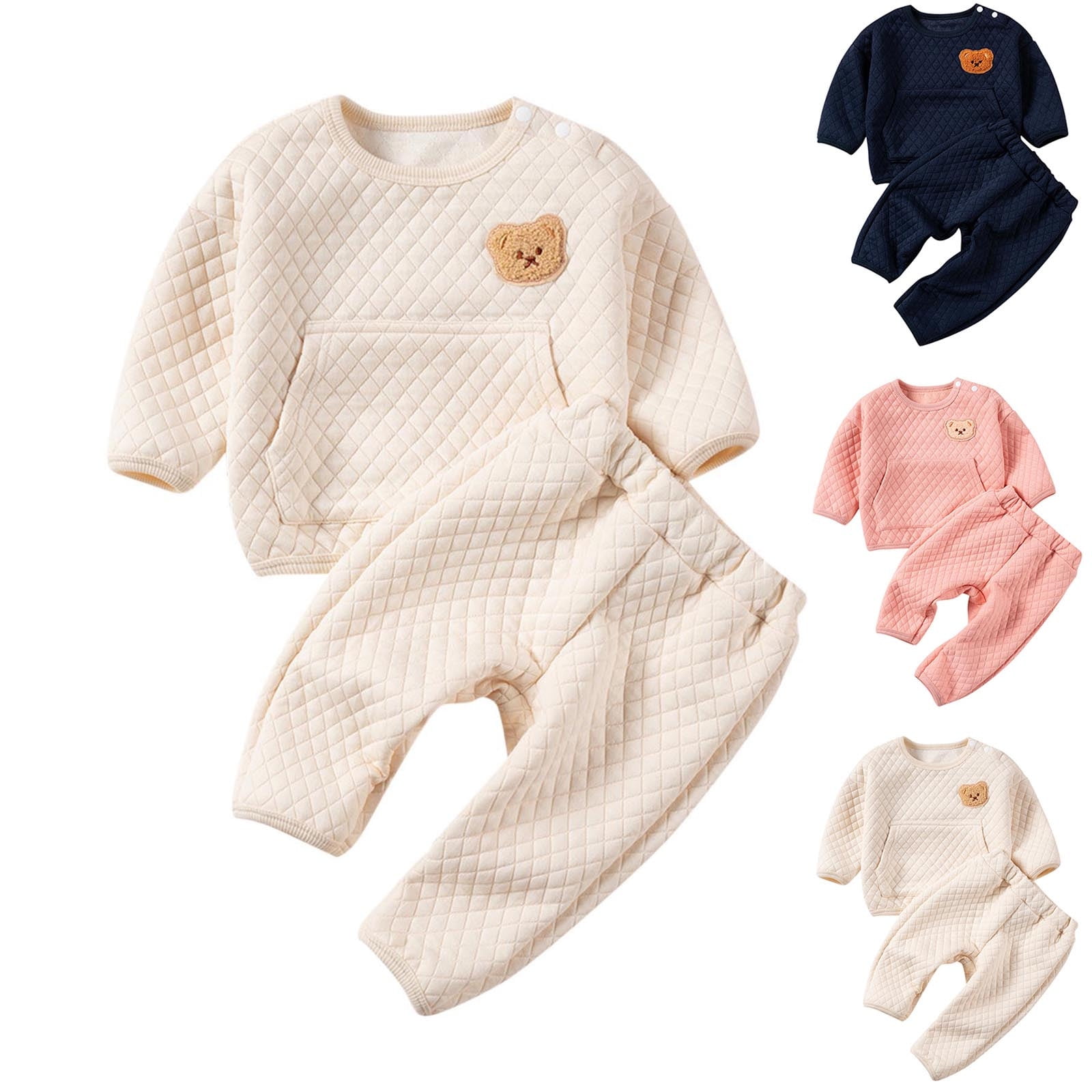 abtuhar Toddler Boy Outfits,Newborn Outfits,Toddler Girl Fall Winter Clothes Girls Outfit Solid ...