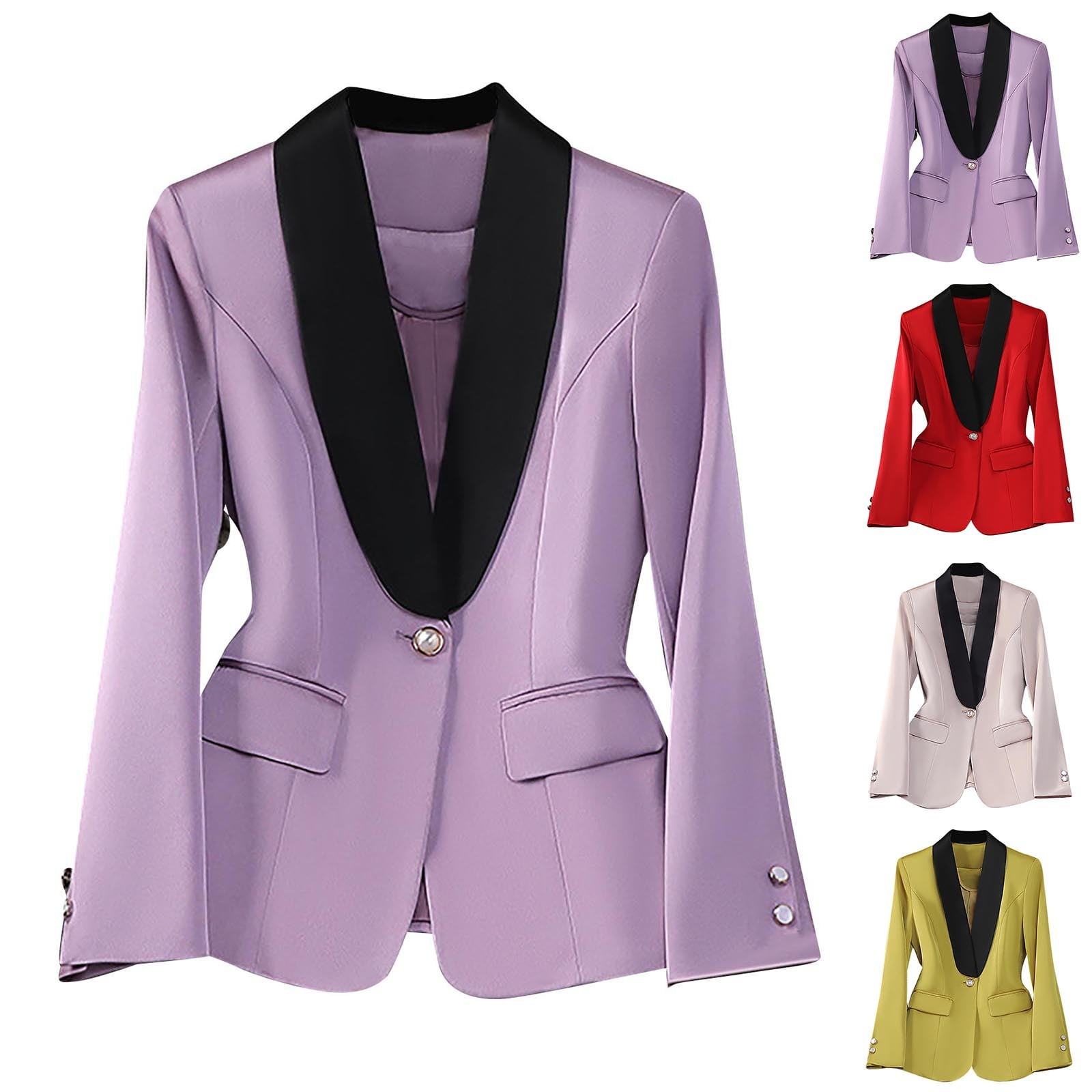 abtuhar Womens Blazer,Blazers for Women,Ladies Contrast Color Long ...