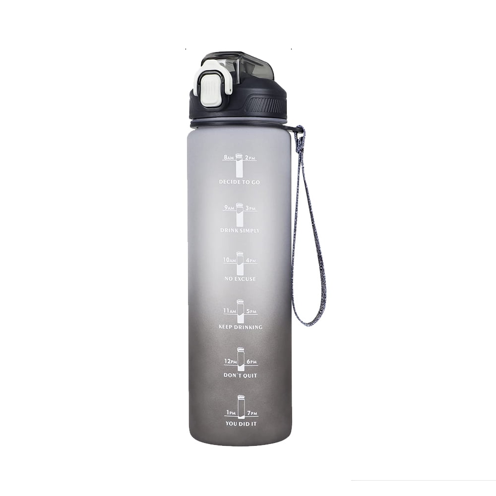 1 Litre Water Bottle with Straw, Time Markings Motivational Sport Water Bottle, Bpa Free Tritan ...