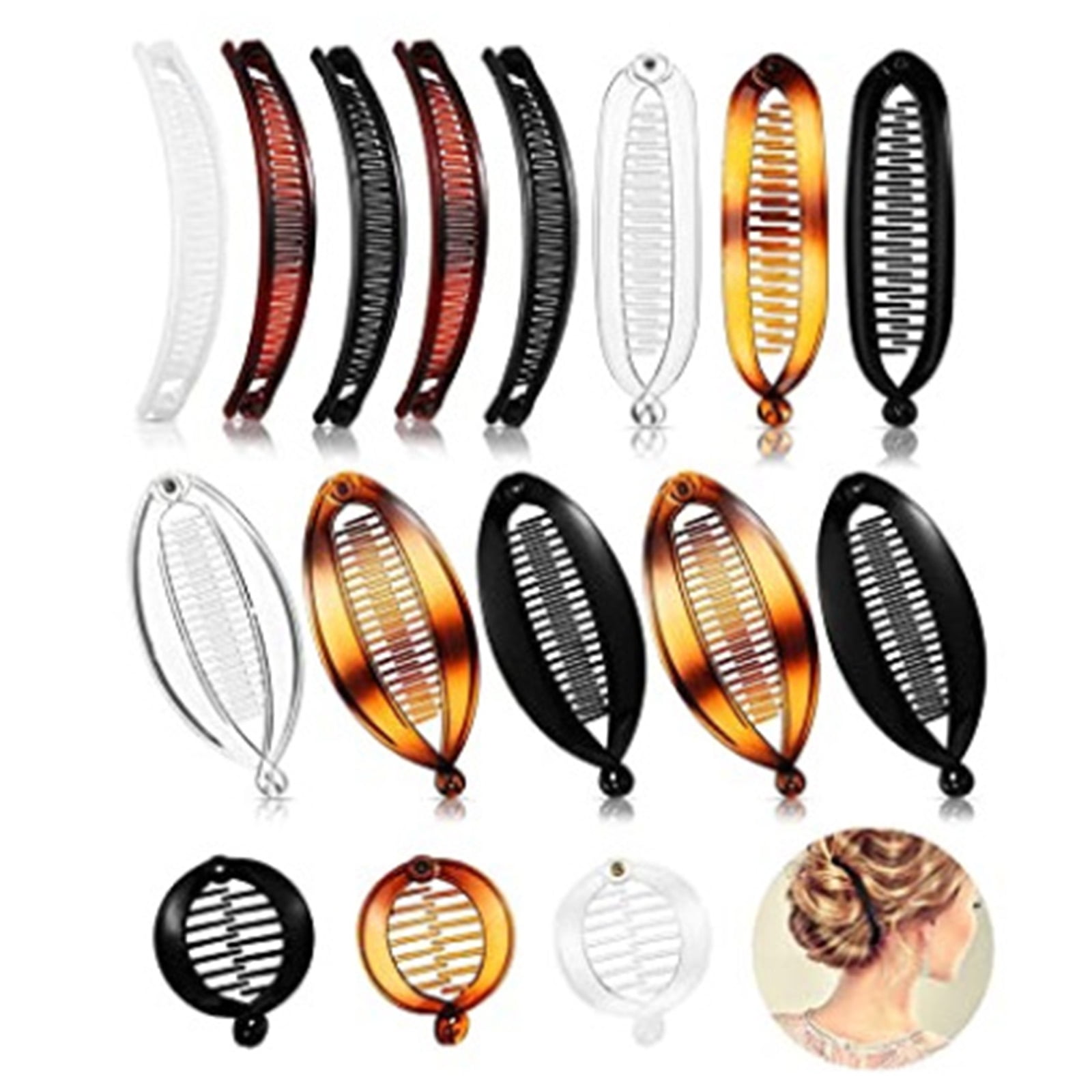 acdanc 19-Pack Banana Clips, Retro 80s Hair Clips, Non-Slip Banana Hair ...