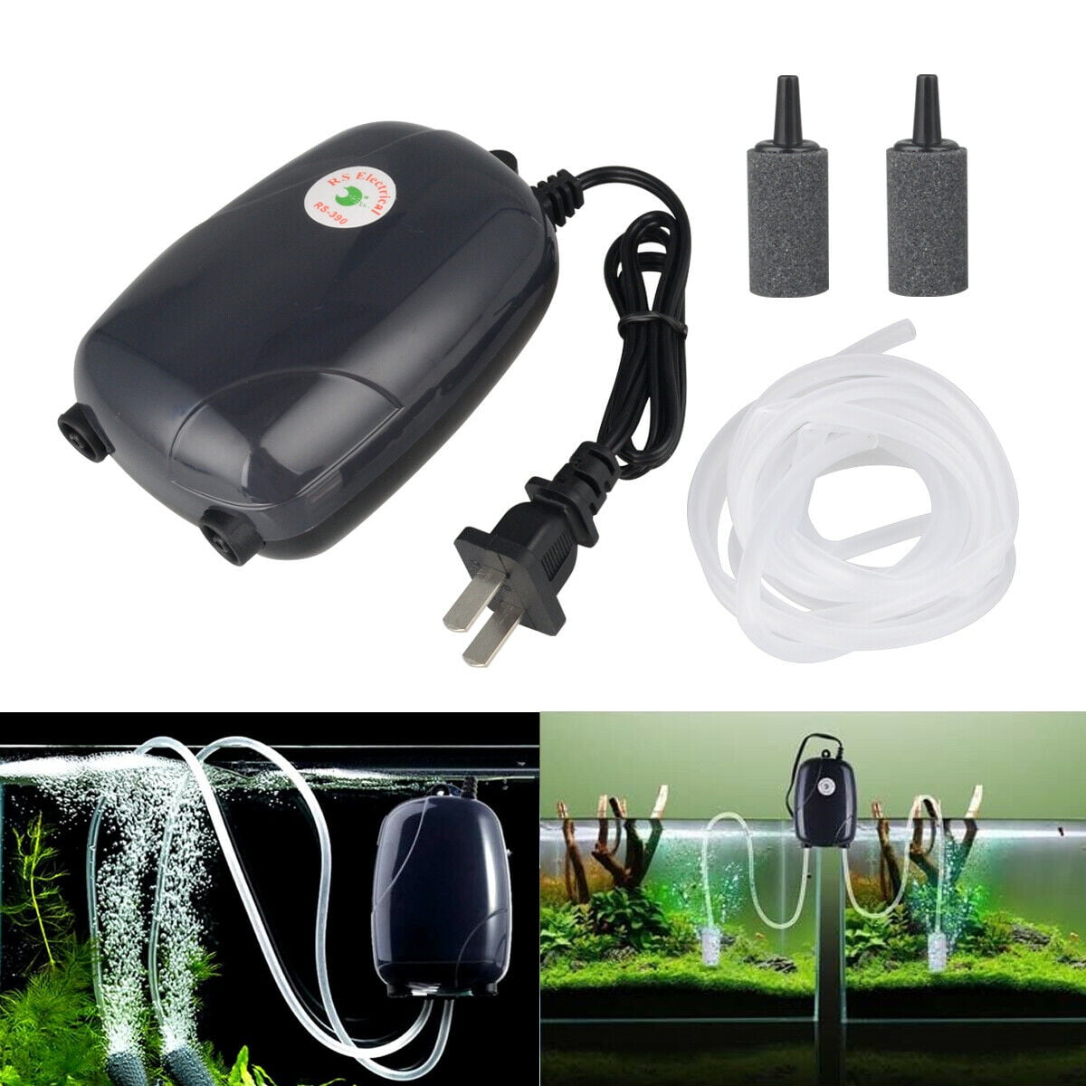 acdanc 300 Gallon Adjustable Silent Air Pump Large Aquarium Fish Tank 2 ...