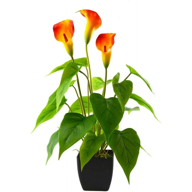 Artificial Flower Plants Calla Lily Faux Small Potted Plant with Black ...