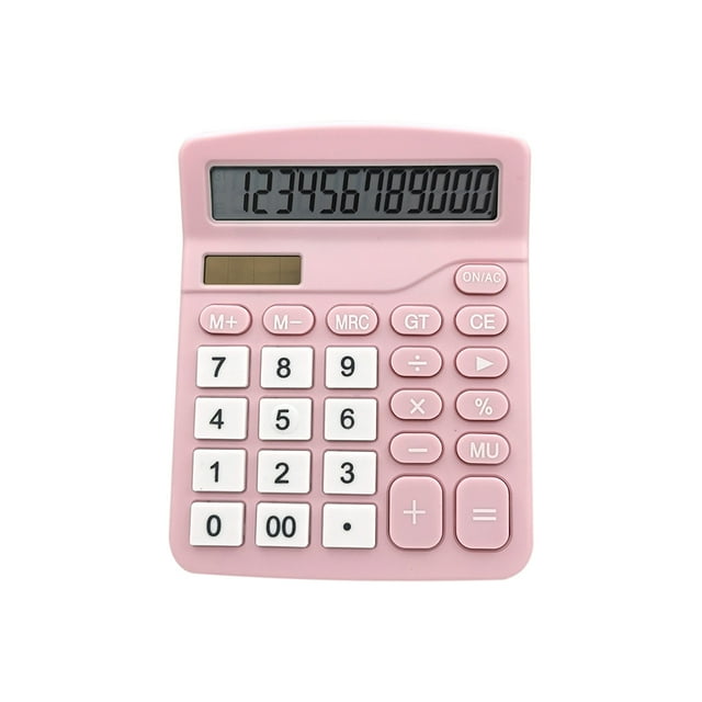 acdanc Basic Calculators, 12-Digit Portable Desk Calculator Battery and Solar Dual Power, with ...