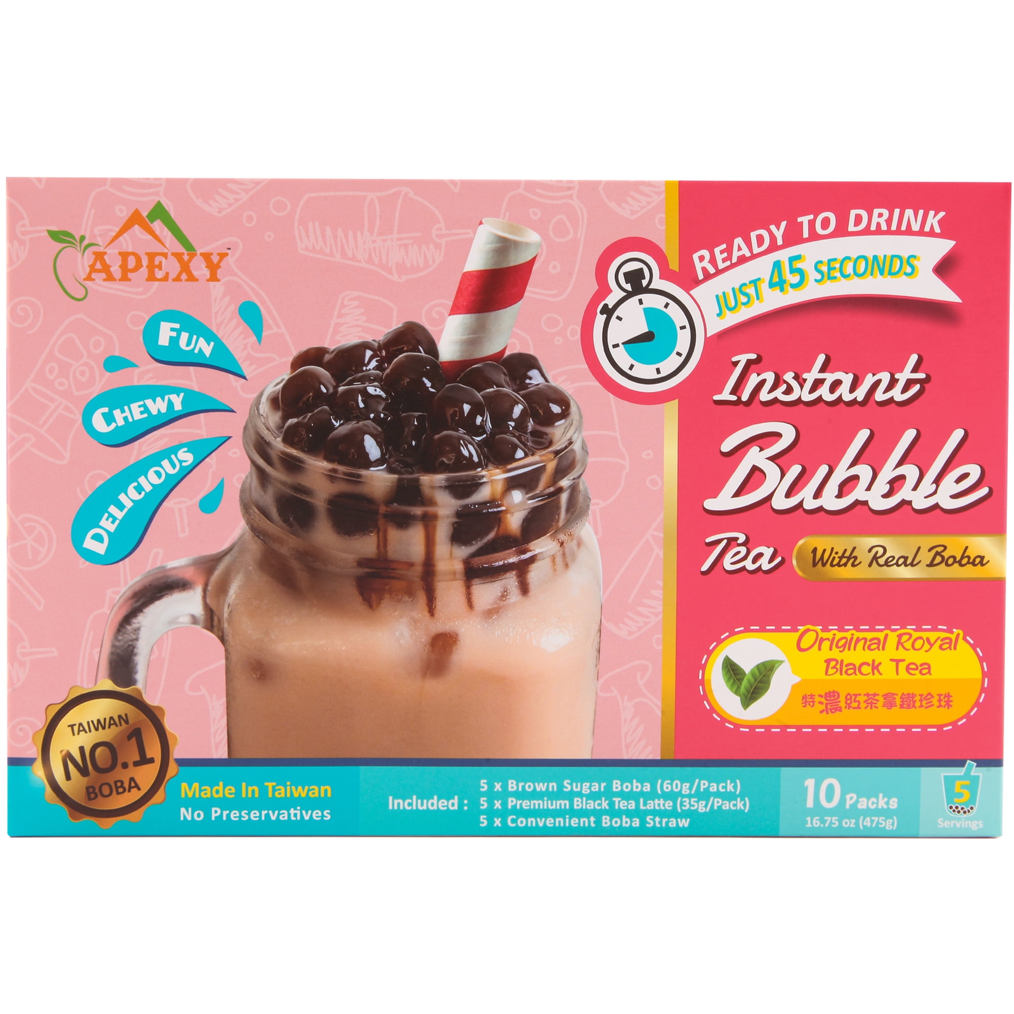 acdanc Bubble Tea Complete Set with Real Boba Pearls, Best DIY Boba ...