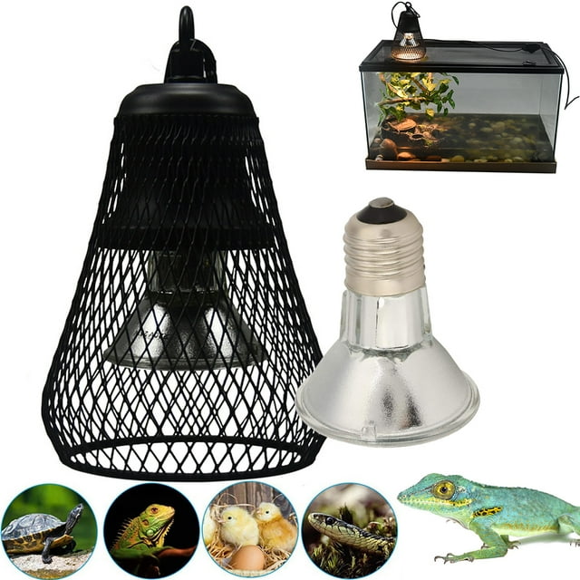 Hododo Pet Reptile Heating lamp Infrared Ceramic Light With Safety Cage ...
