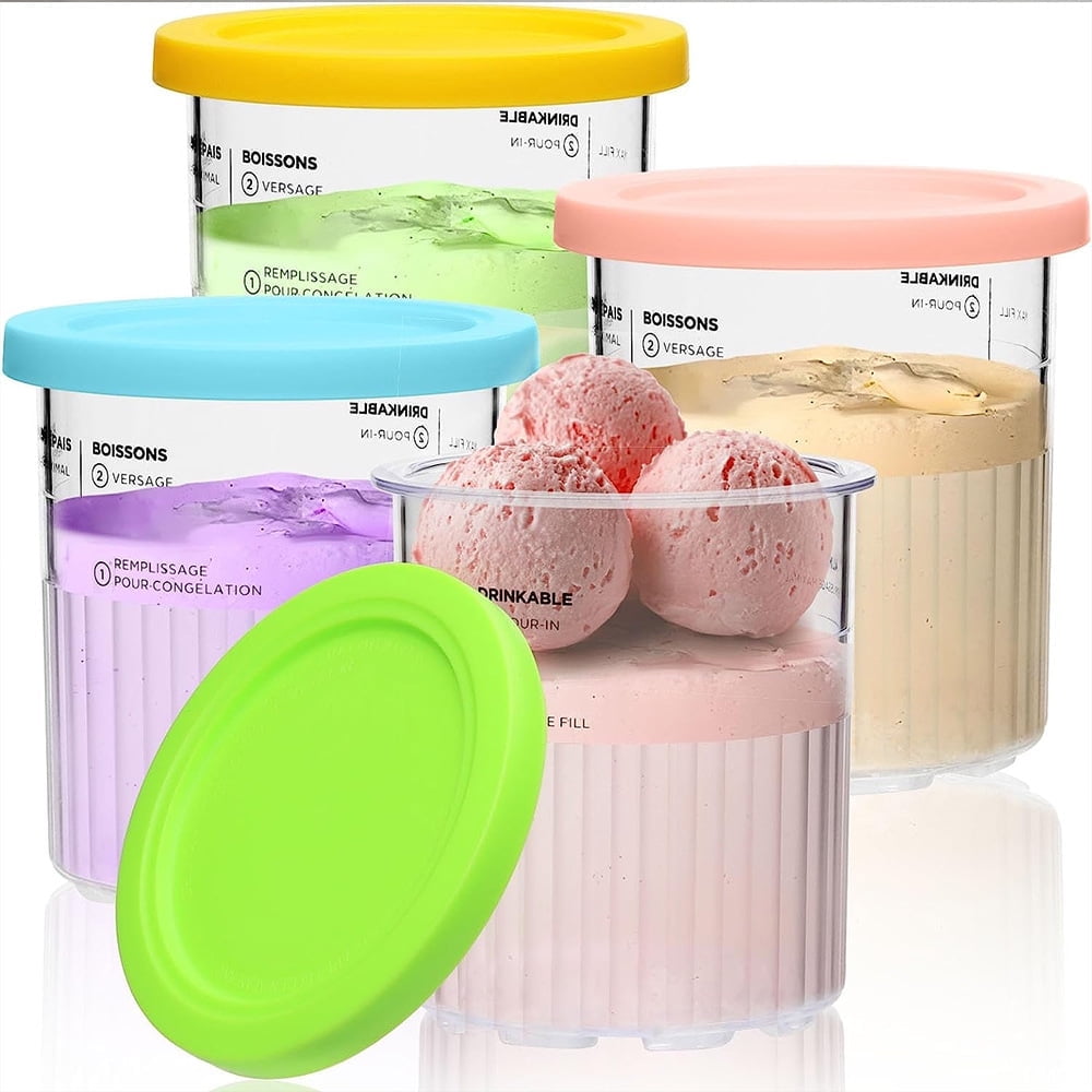 Ninja Creami Ice Cream & Sorbet Containers, 4-Pack for NC501 & NC500 ...