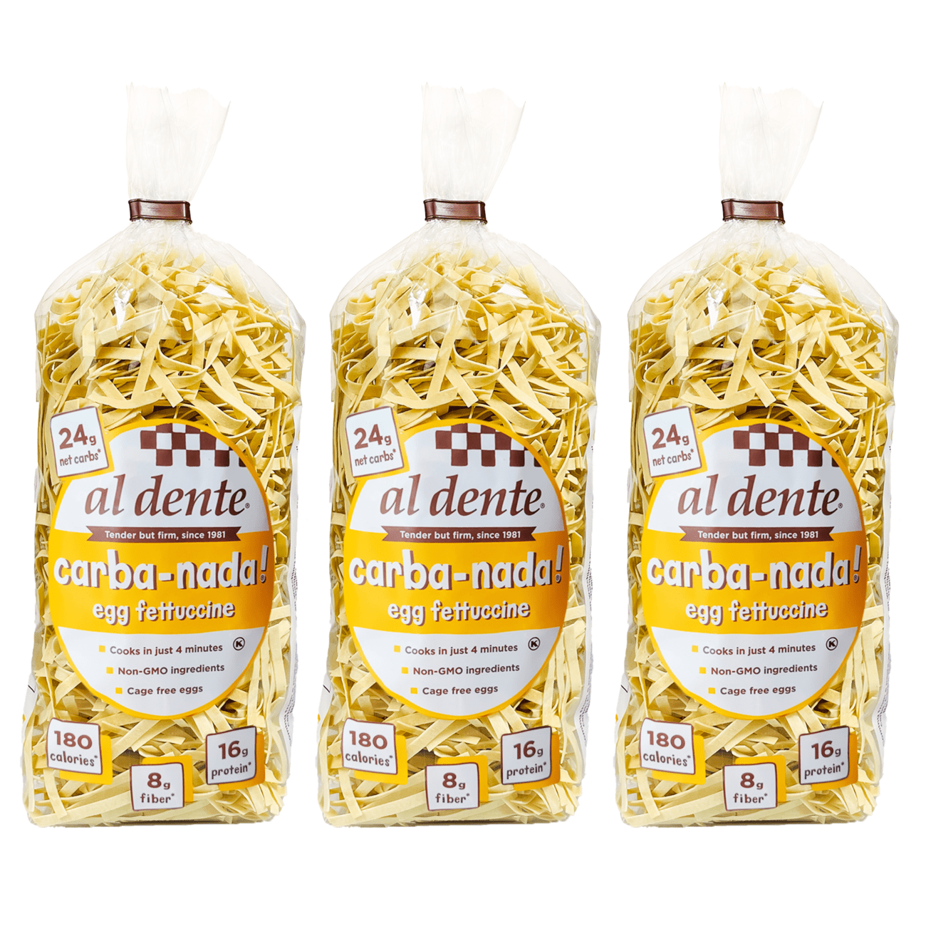 Carba-Nada Reduced Carb Pasta, Egg Fettuccine, 10 oz, 3-Pack, High ...