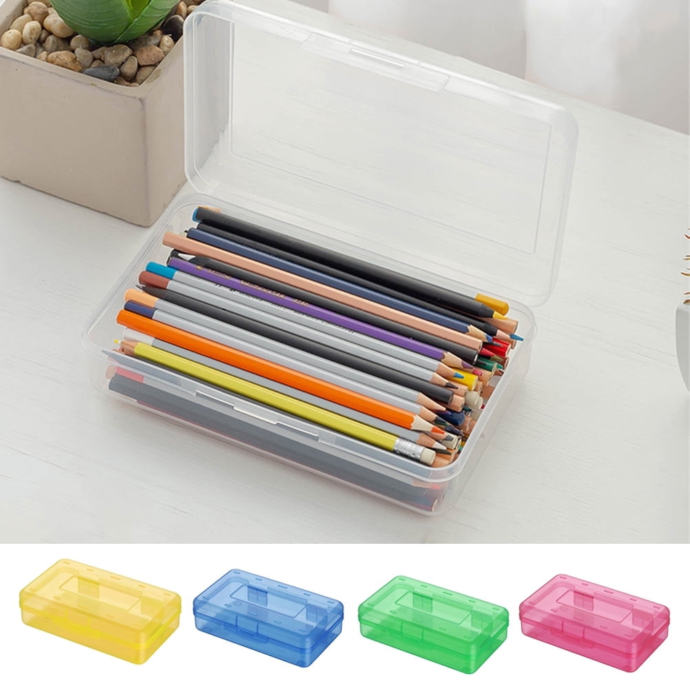 acdanc Snap-tight Lid Clear Plastic Pencil Case, Blue - Walmart.com