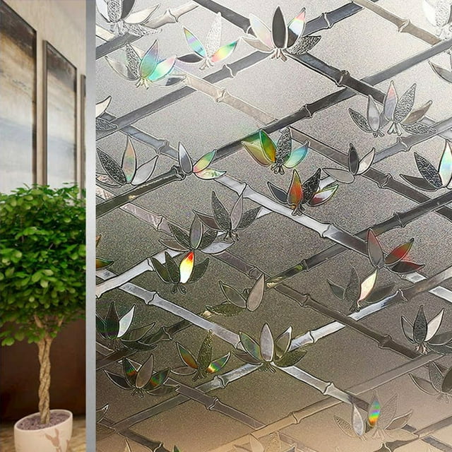 Travelwant Bamboo Window Film Stained Glass Film Frosted Privacy Window ...