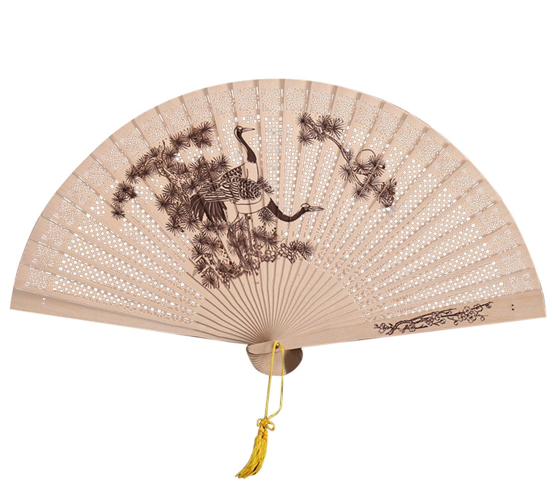 YUEHAO Fans Chinese Traditional Hollow Fan Wooden Hand Made Exquisite ...
