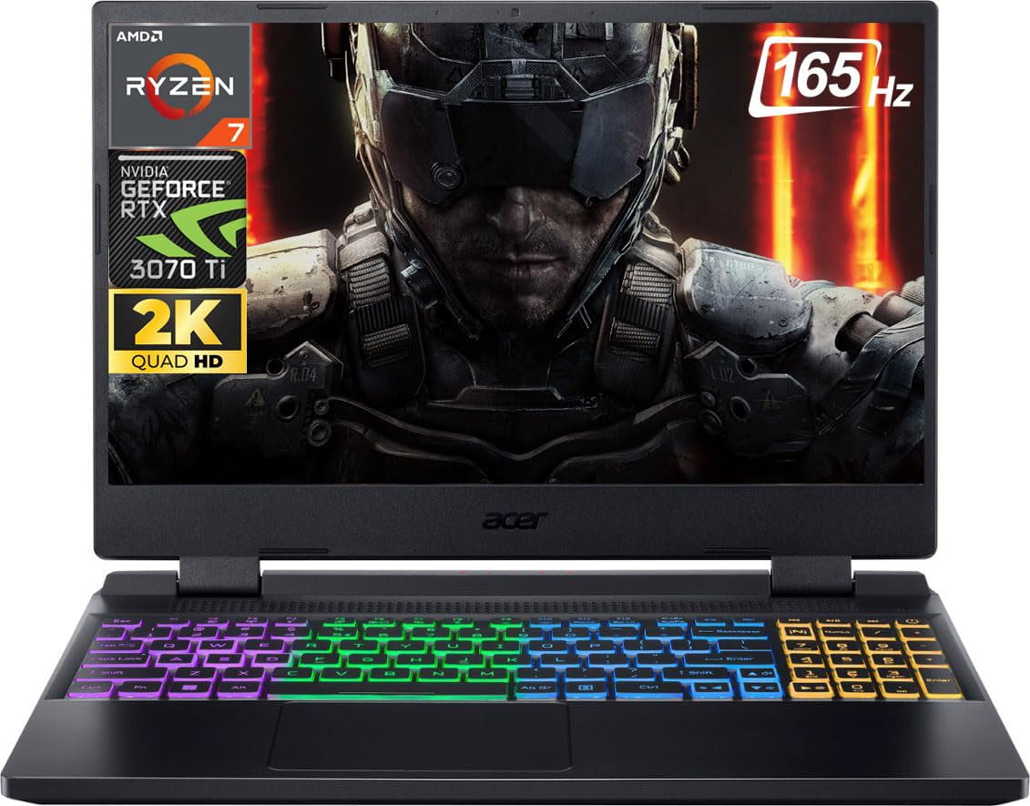 acer 2023 Nitro 5 Gaming Laptop, 15.6" QHD IPS 165Hz Display, AMD Ryzen 7 6800H up to 4.7GHz ...