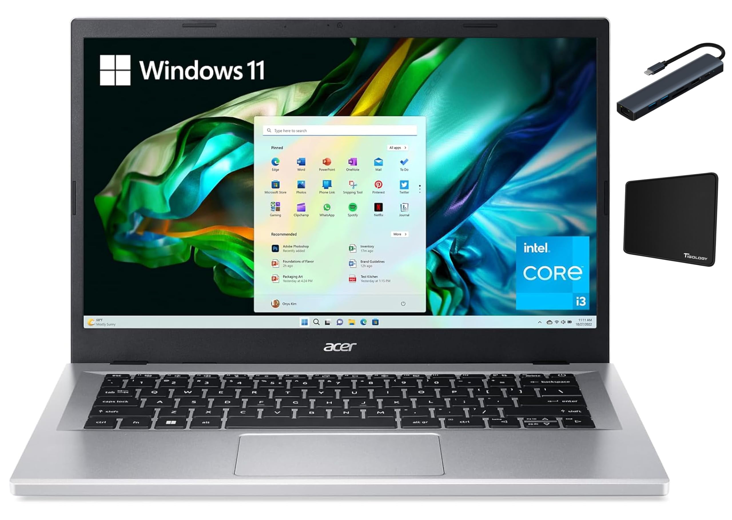 acer Aspire 3 Laptop, 14" FHD Display, Intel Core i3-N305, Intel UHD ...