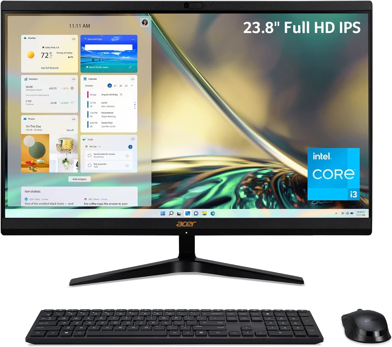acer Aspire C24-1700 All-in-One Desktop, Intel 6-Core i3-1215U, 23.8 ...
