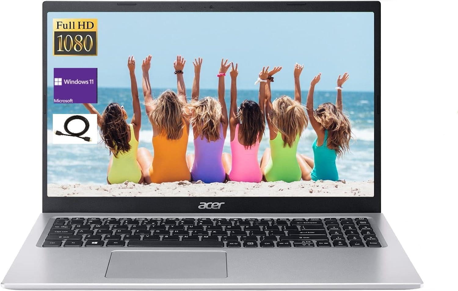 acer Aspire Go 15.6" FHD IPS Slim AI PC Laptop, Intel 8-Cores i3-N305 ...