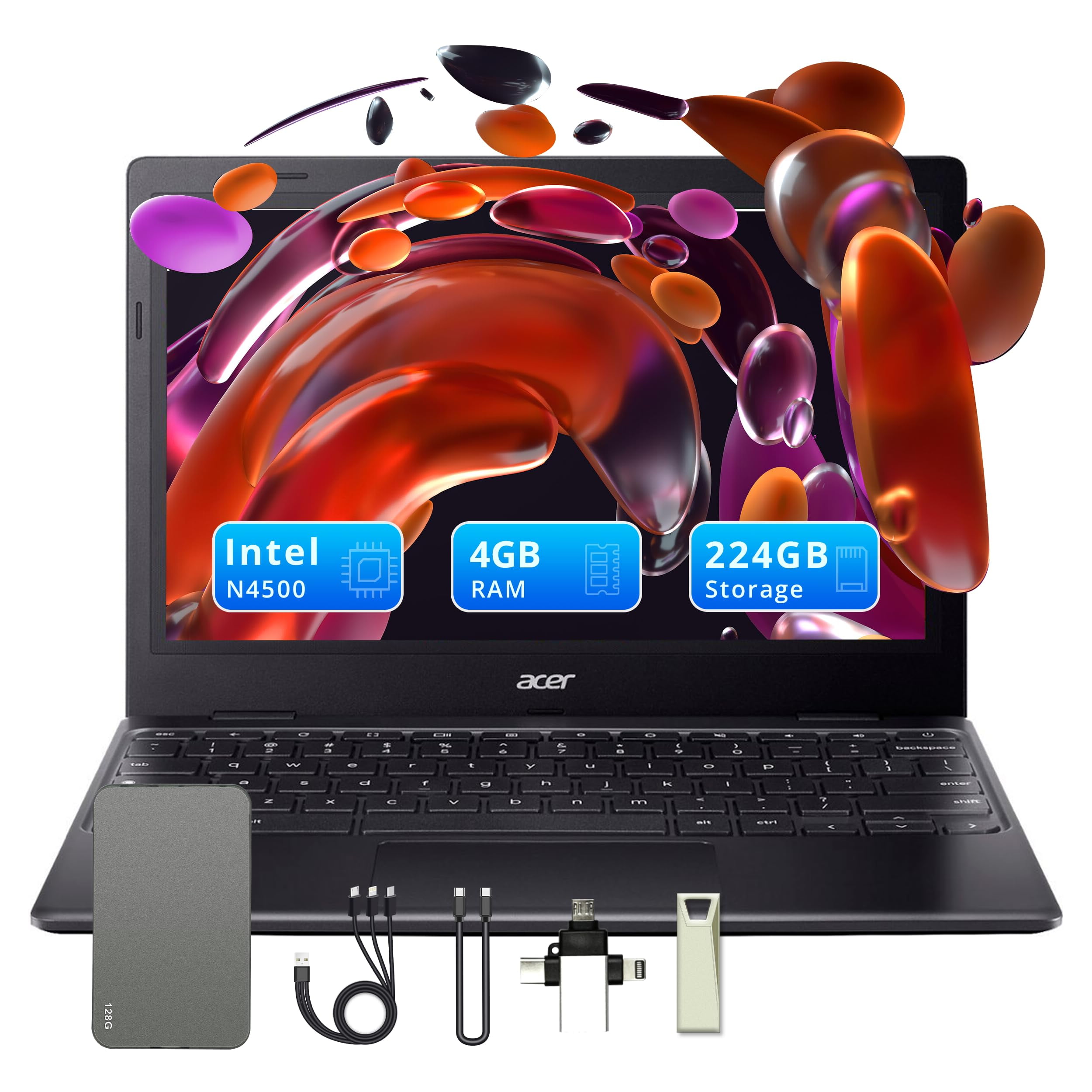 acer Chromebook 311 11.6" HD Display, 4GB LPDDR4X RAM, 224GB Storage ...