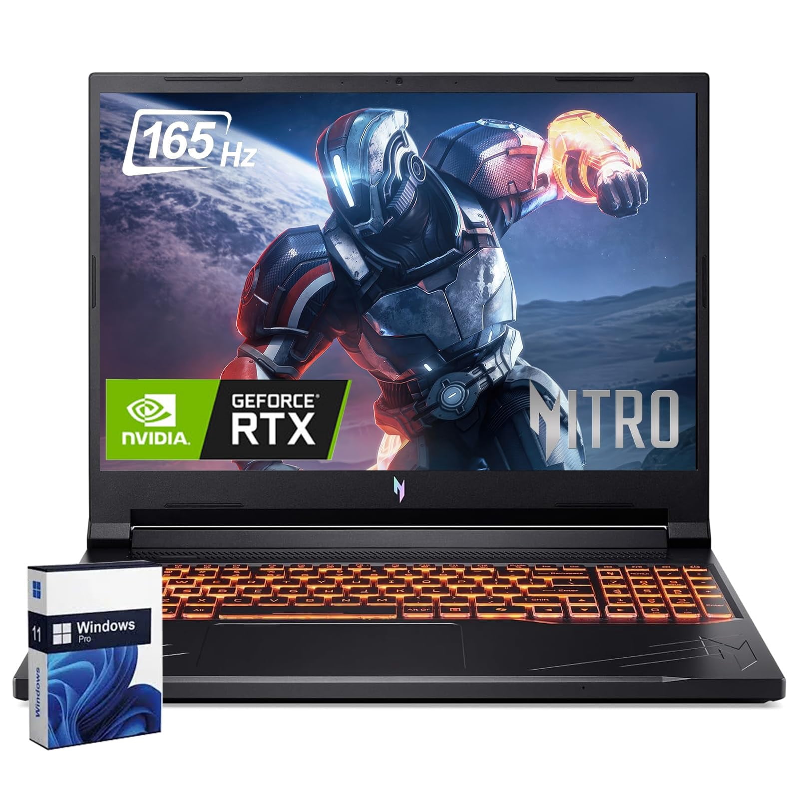 acer Nitro 16'' Gaming Laptop, AMD Ryzen 7 8845HS, 16:10 165Hz Display ...