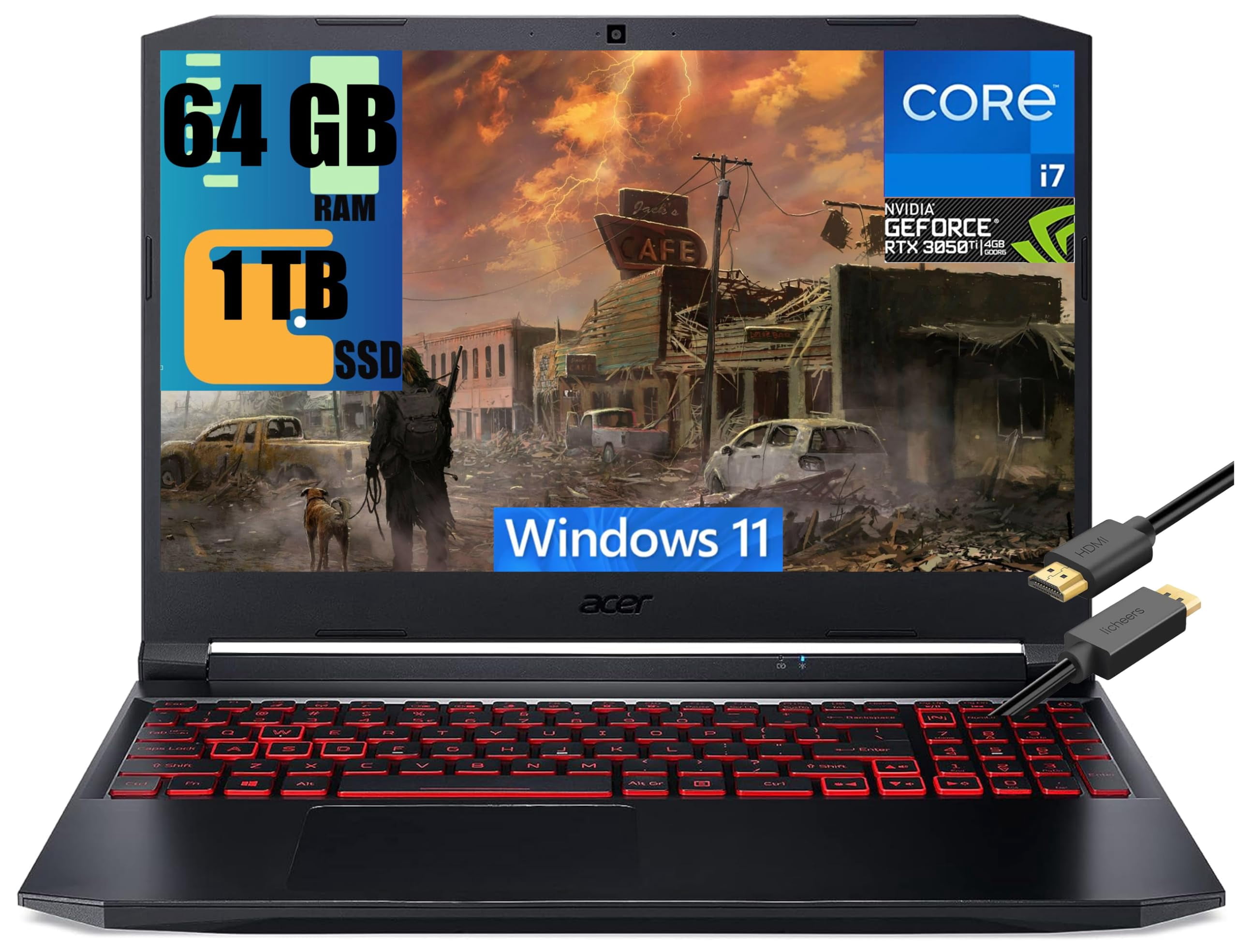 acer Nitro 5 Gaming Laptop, 15.6" FHD 144Hz Display, Intel Core i7 ...