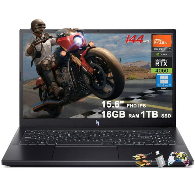acer Nitro V 15 Gaming Laptop 15.6" FHD IPS 144Hz AMD 6-core Ryzen 5 ...