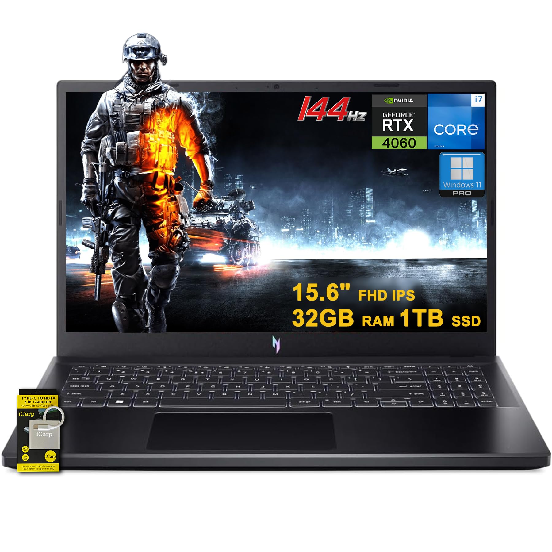 acer Nitro V 15 Gaming Laptop 15.6" FHD IPS 144Hz Intel 10-core i7 ...