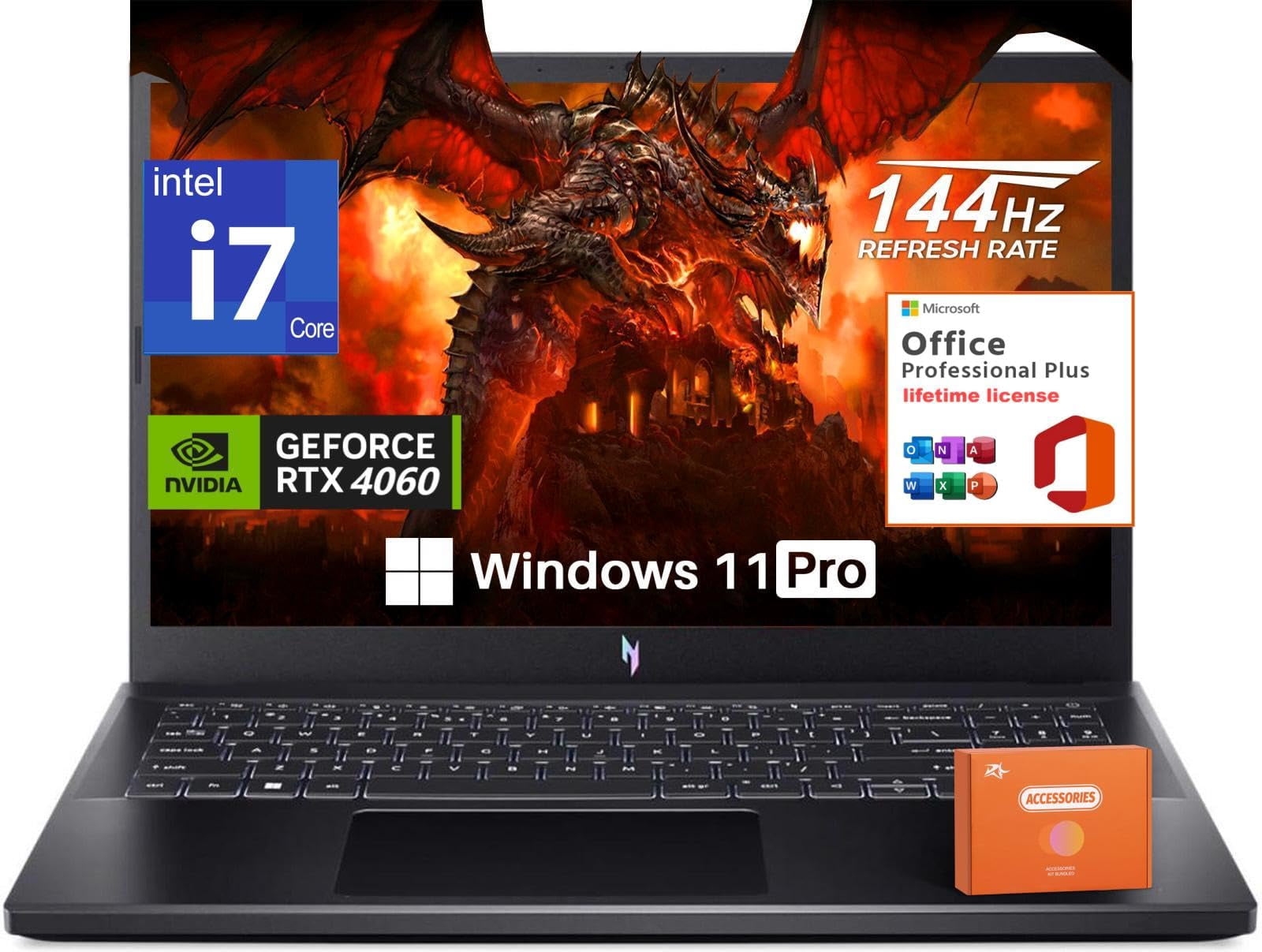 acer Nitro V 15 Gaming Laptop, Intel 10-Core i7-13620H, Office, 15.6 ...
