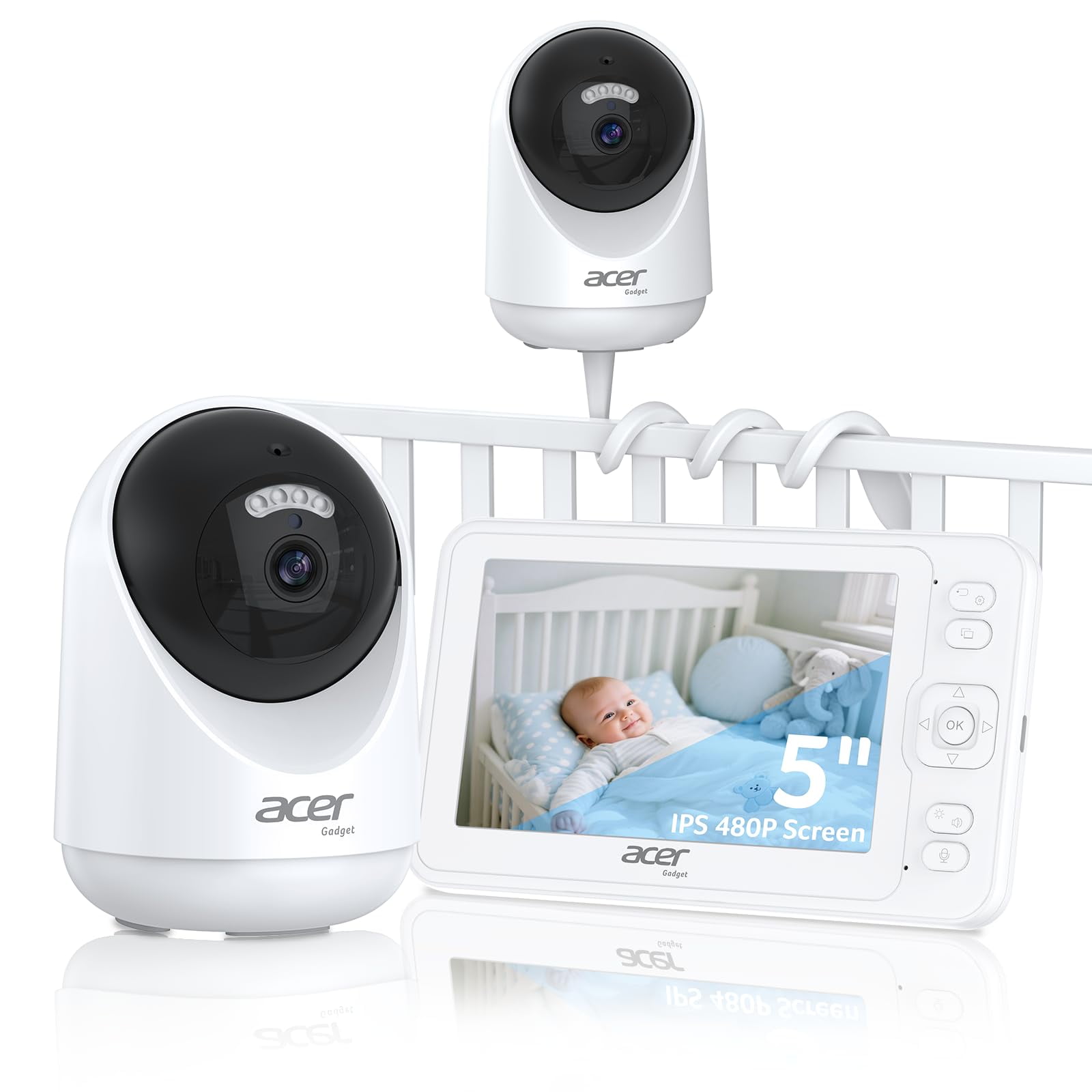 acer Smart Baby Monitor 5” No WiFi Baby Monitor with 1080P Camera and ...