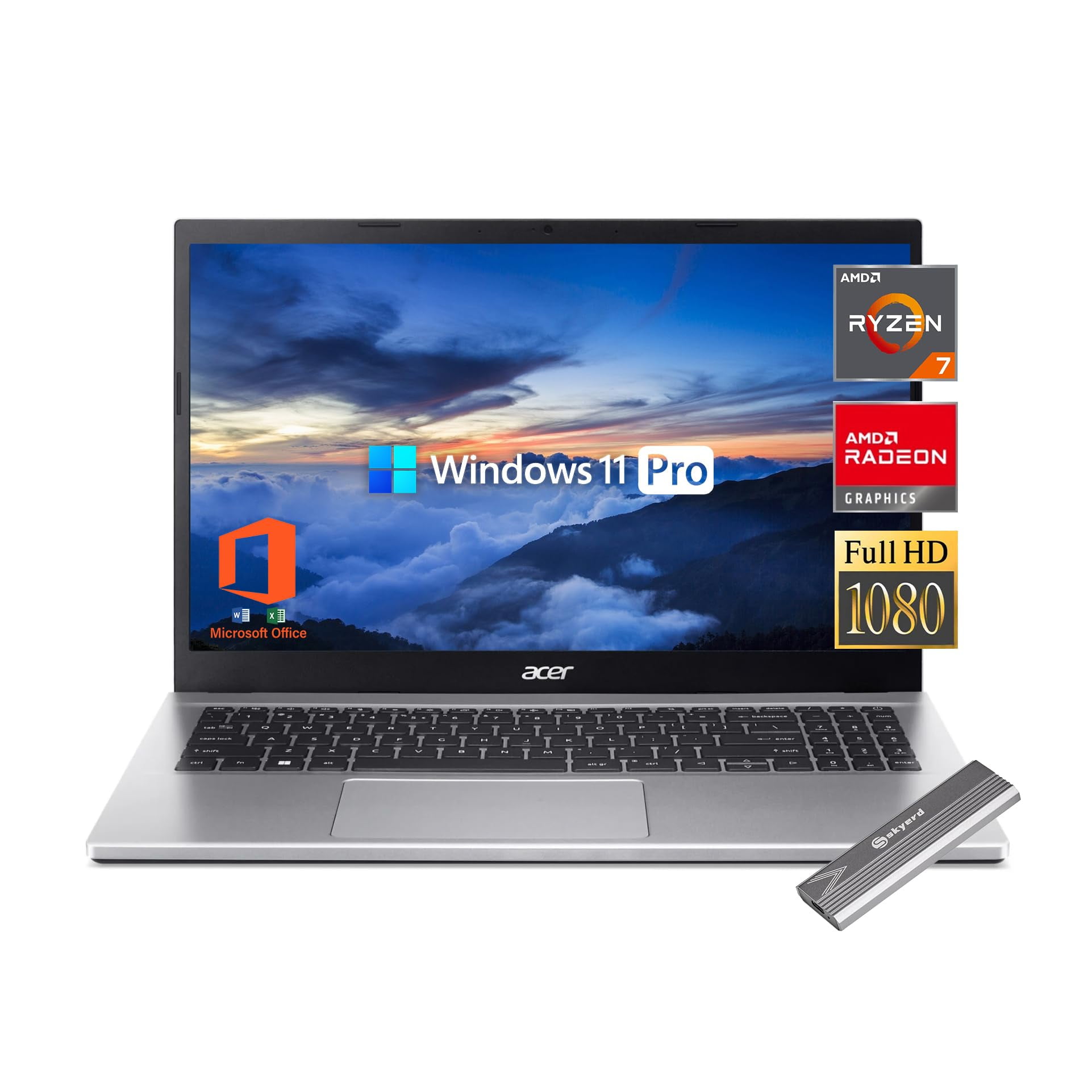 acer Student Business 15.6 "FHD Laptop, AMD Ryzen 7-5700U(Beats i7 ...
