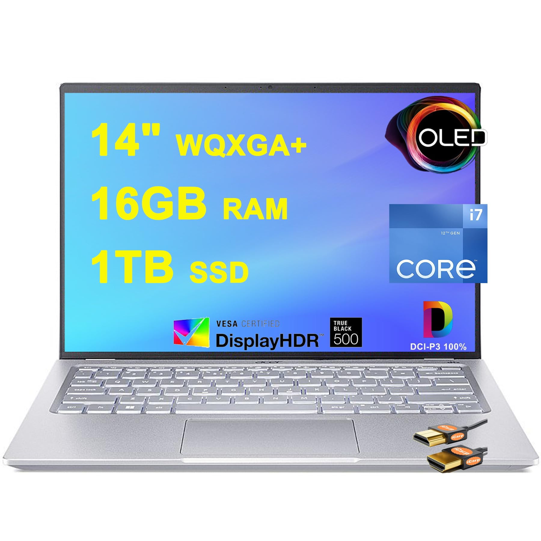 acer Swift 3 OLED Thin and Light Business Laptop 14" WQXGA+ OLED 100% DCI-P3 Intel 14-core i7 ...