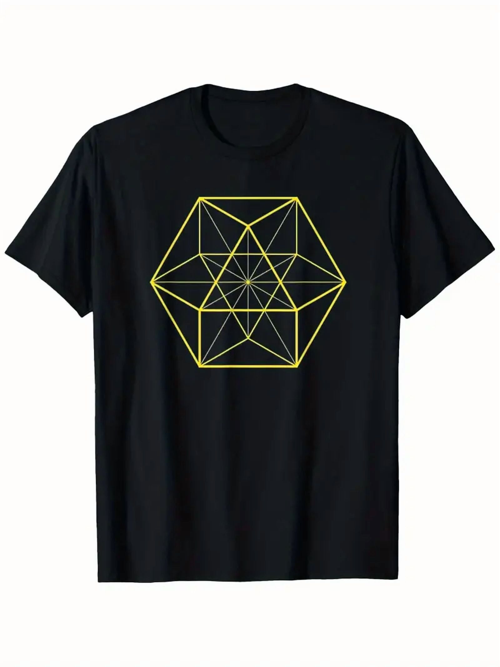 acred Geometry Vector Equilibrium Circle T-Shirt for Men - Black with ...