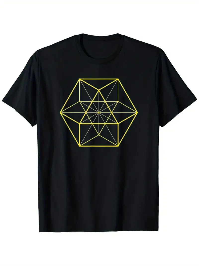 acred Geometry Vector Equilibrium Circle T-Shirt for Men - Black with ...