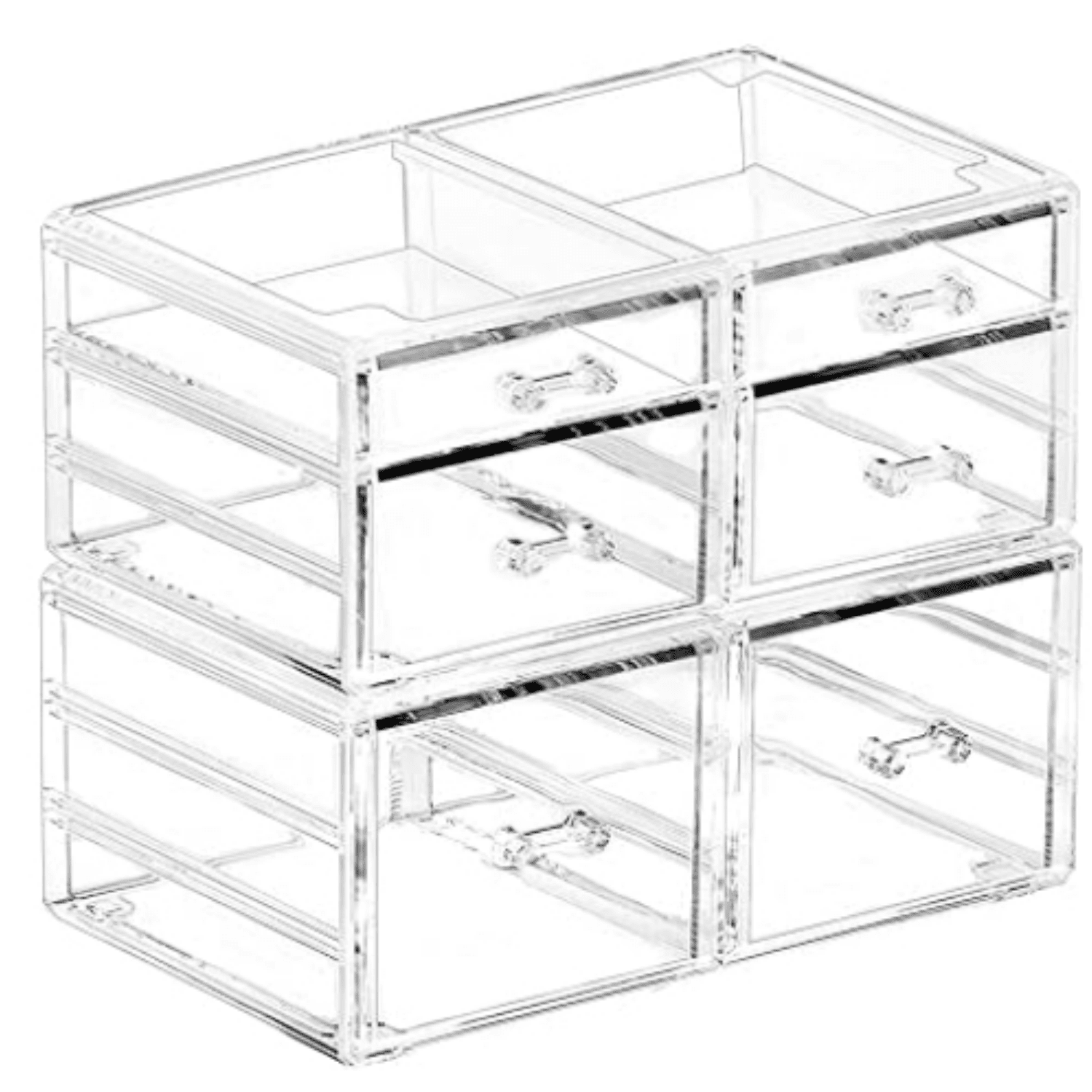 acrylic Clear Acrylic Organizers Countertop,6 Drawers Stackable Storage ...
