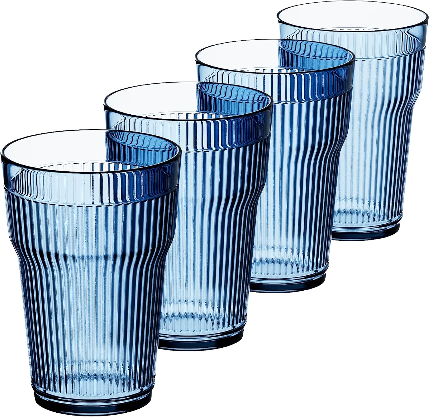**acrylic water tumblers, set of 4, unbreakable drinking cups, stackable and reusable plastic ...