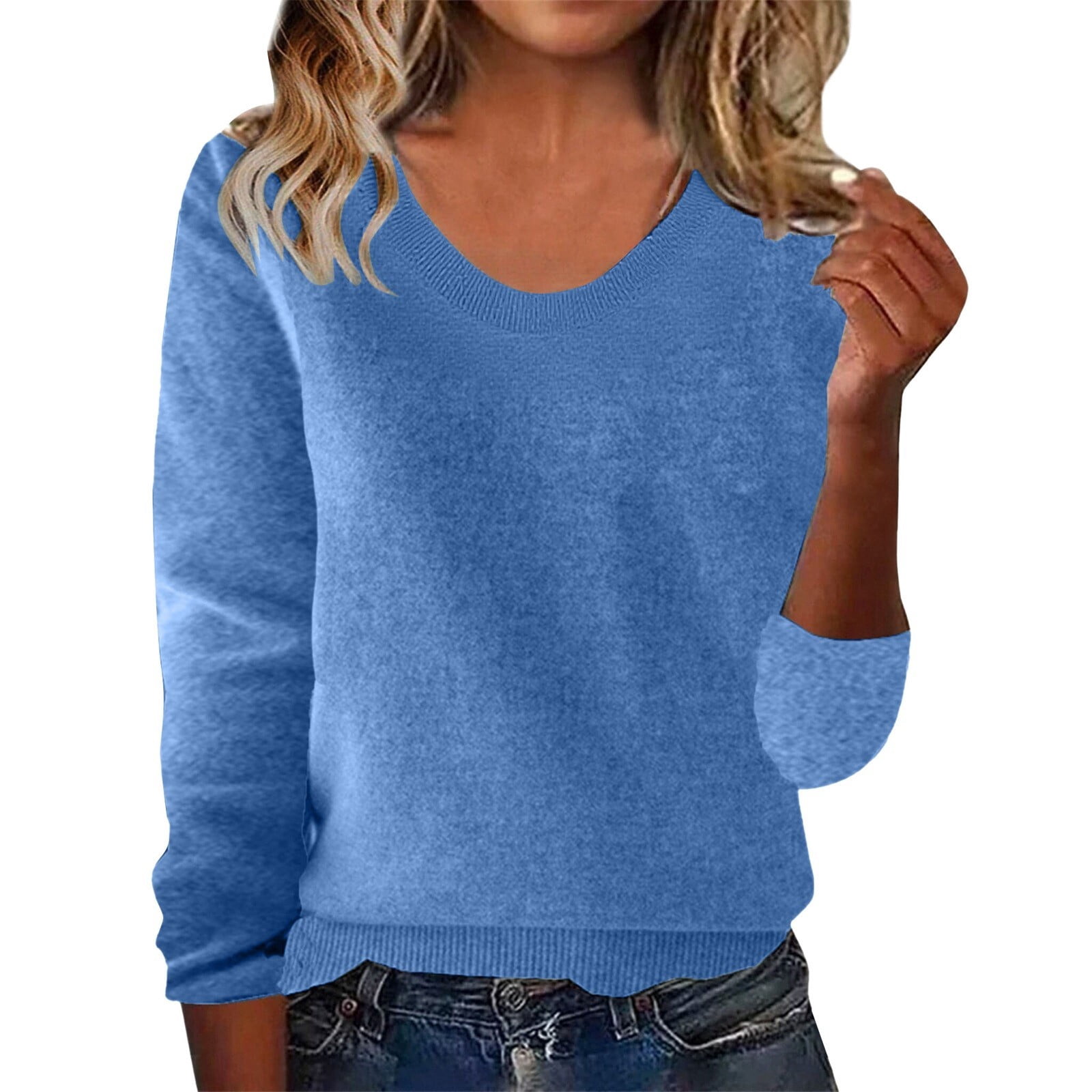 WCJM Fall Cardigan Blue Women Blending Shirts Polyester Fiber Warm ...