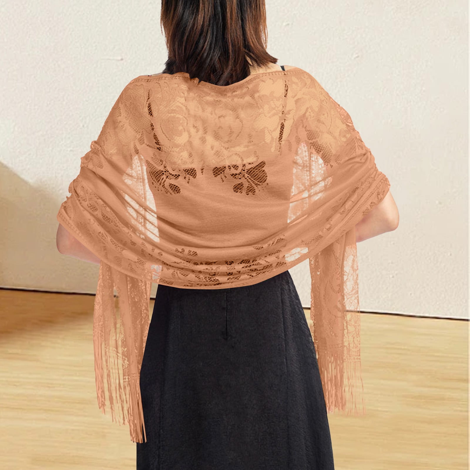 acuever Khaki Womens Wraps and Shawls Women's Shawl Lace Shawl Bride's ...