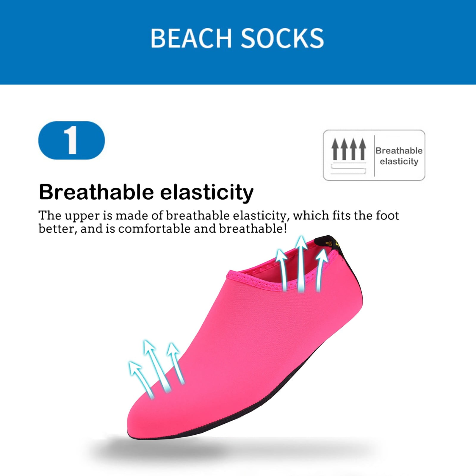 acuever Under $ 10 Hot Pink Socks Men's and Women's Water socks ...