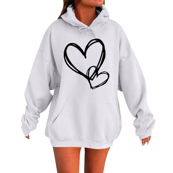 acuever White Women's Hoodies & Sweatshirts Womens Oversized Hoodies Winter Cute Sweatshirts ...