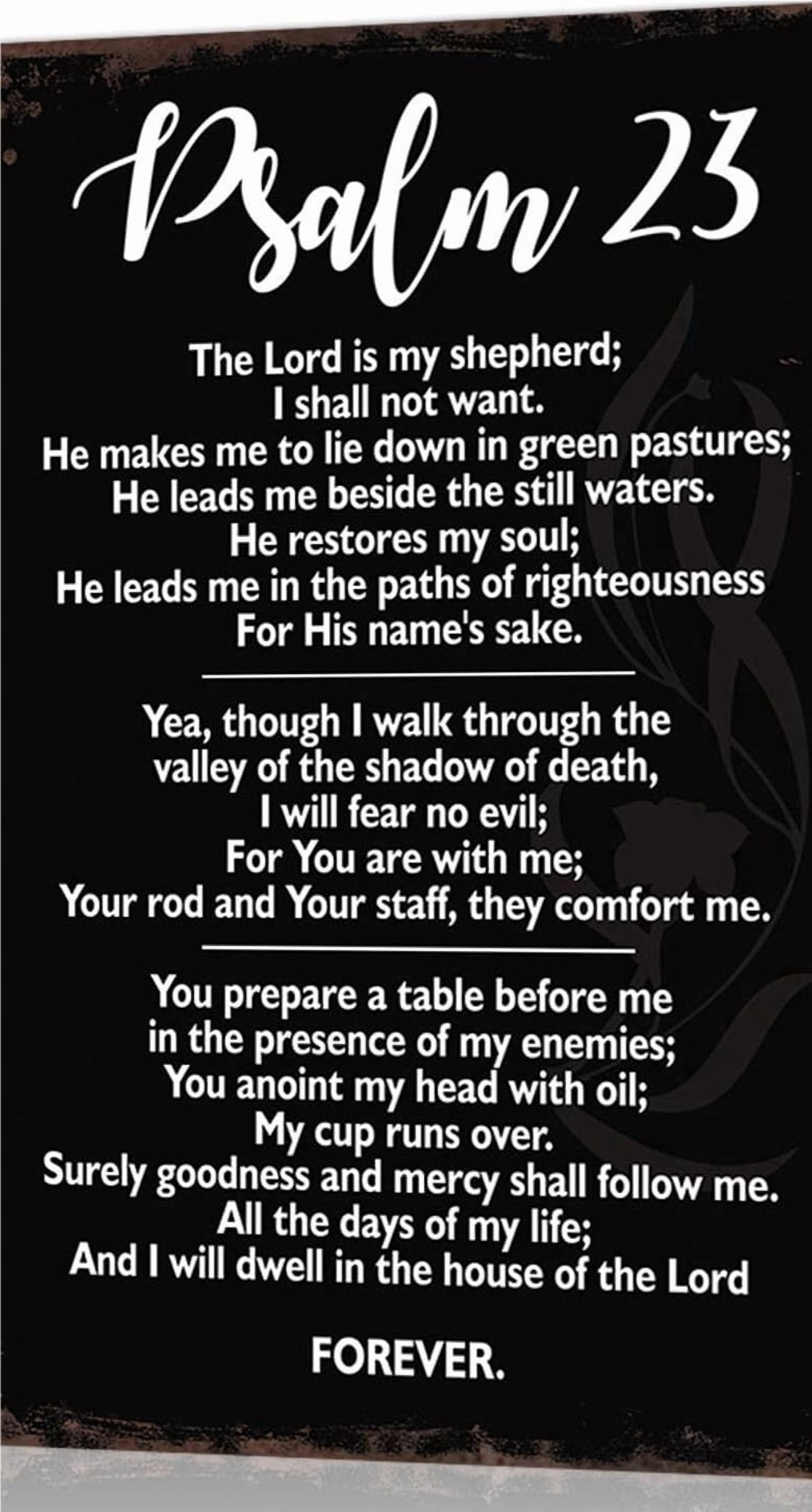 ad Inspirational Quotes Poster Psalm 23 Bible Verse Wall Art Decoration ...