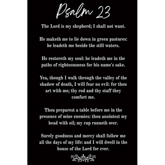 ad Psalm 23 Scripture Art Posters Wall Art Print for Office Dorm Man ...