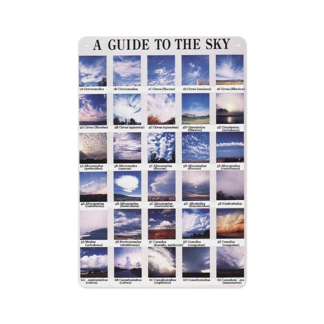ad The Types Of Clouds Poster Cloud Chart Poster - Suitable For Office ...