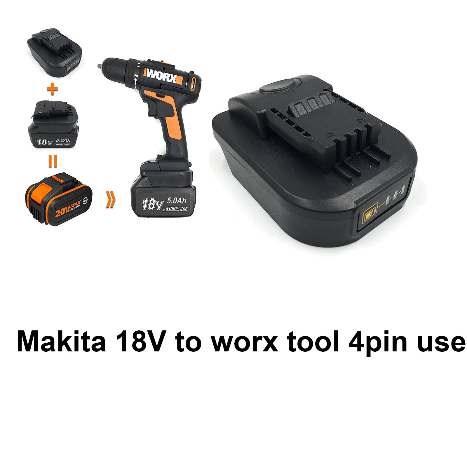 adapter for Worx 20V max tool battery 4pin 5pin 6pin work for makita ...