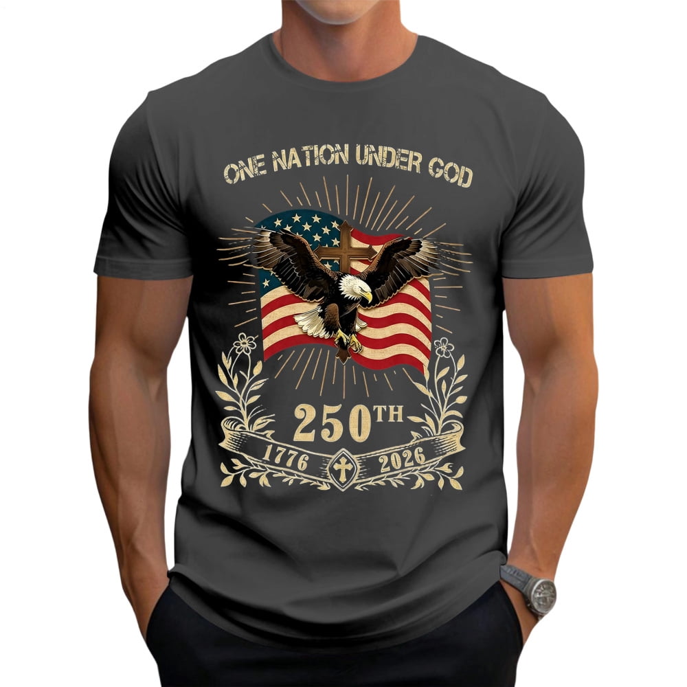 adaychics American Flag T Shirts for Men 1776 2026 US Flag Eagle Short ...