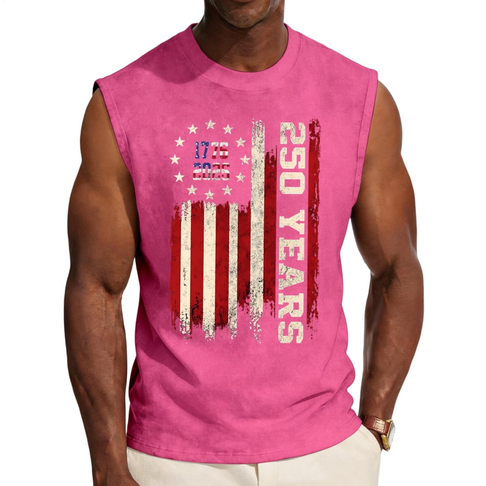 adaychics American Flag Tank Top Men 250 Years Vintage Crewneck ...