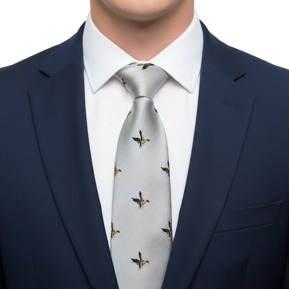 adaychics Funny Ties for Men Duck Print Fashion Tie Embroidered ...